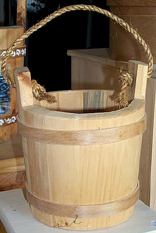 Amish Wooden Buckets with Rope Handle - Amishshop.com