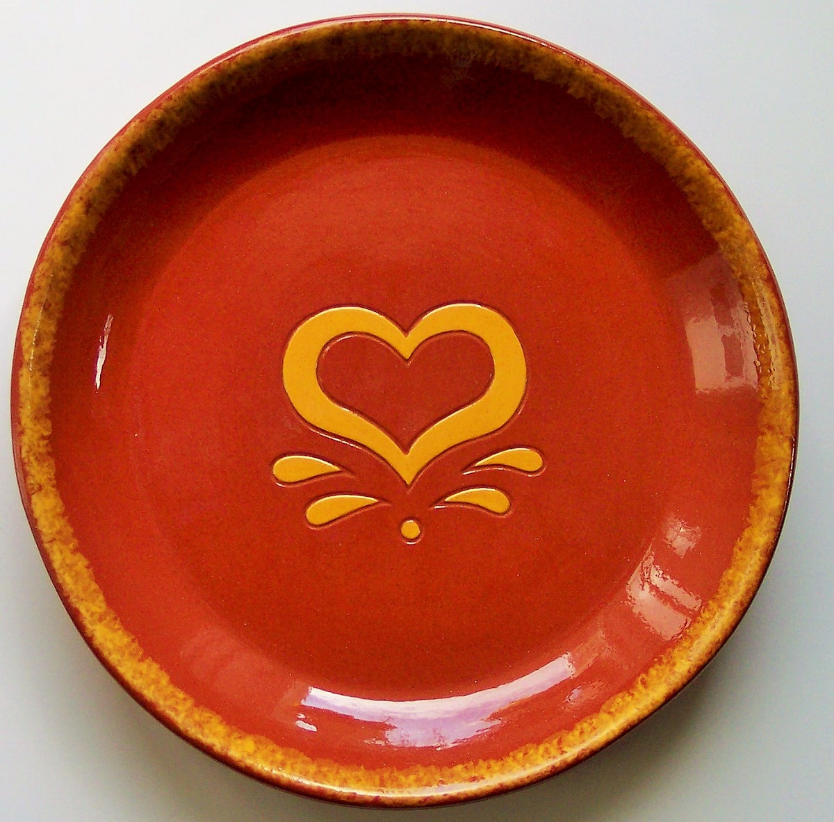 Red Slipware Pie Plate Redware - Amishshop.com